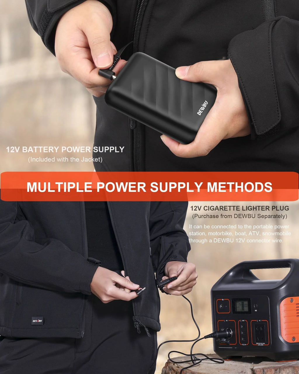 Heated Jacket for Men with Detachable Hood, Soft Shell Heated Coat wit ...